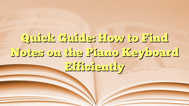 Quick Guide: How to Find Notes on the Piano Keyboard Efficiently ...